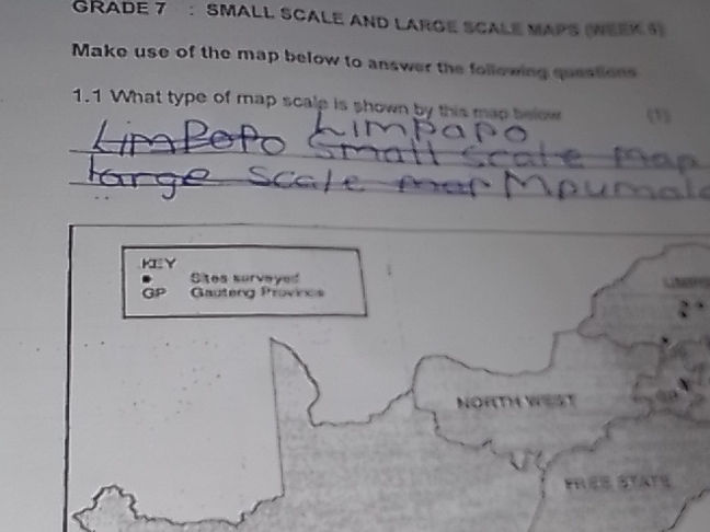 1.1 What type of map scale is shown by this | StudyX