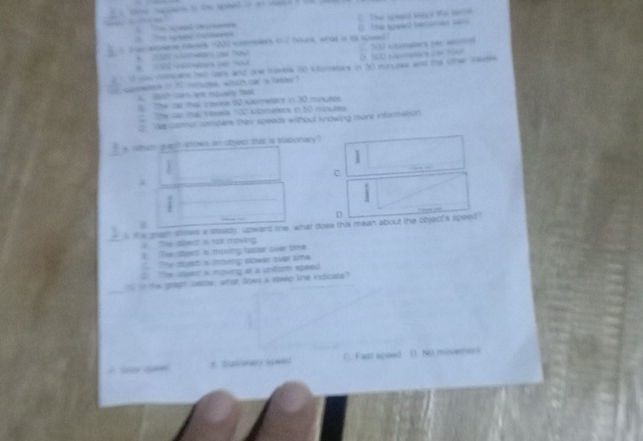 3 Which graph shows an object that is | StudyX