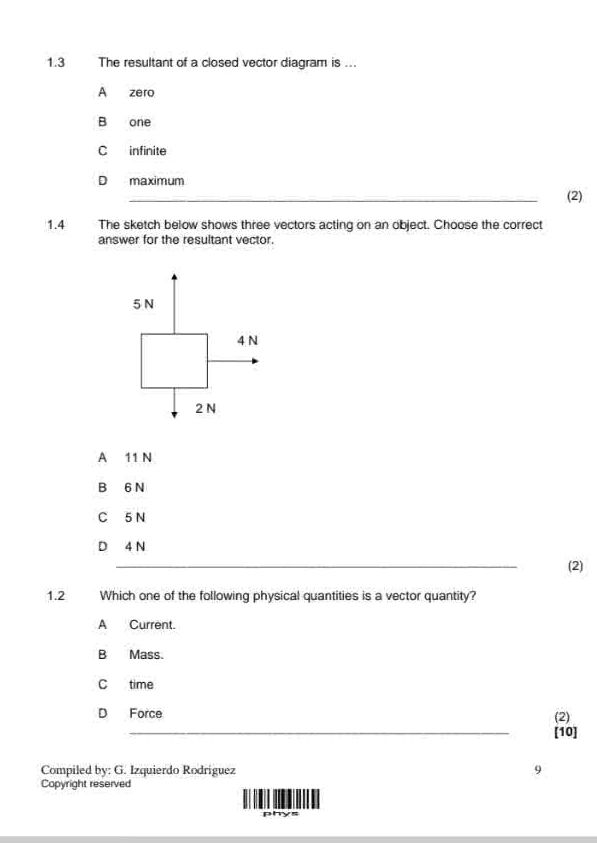 13 The resultant of a closed vector diagram | StudyX