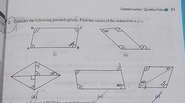 Consider the following parallelograms Find | StudyX
