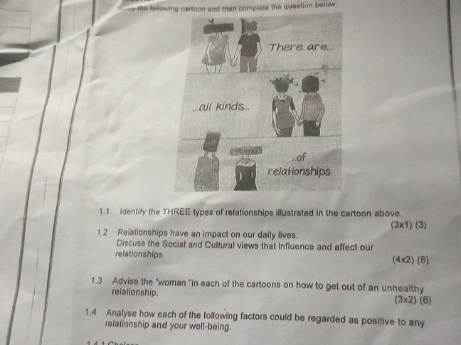 Identify the THREE types of relationships | StudyX