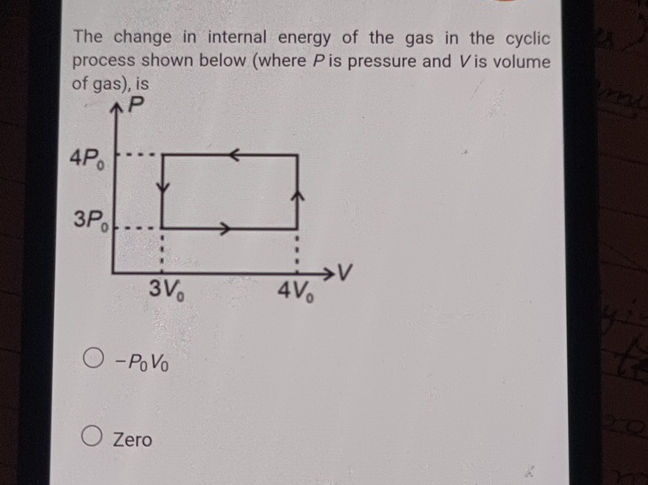 The change in internal energy of the gas in | StudyX