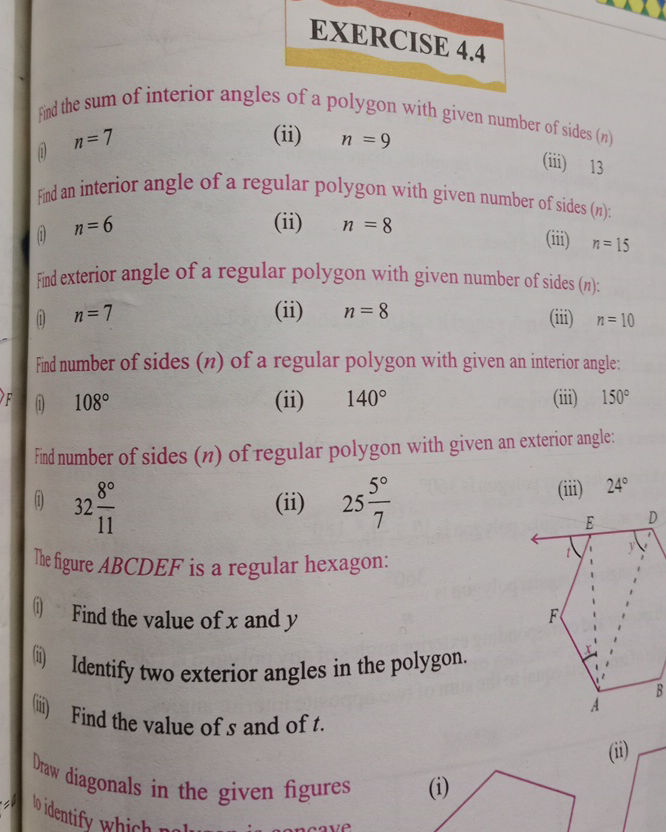 Find the sum of interior angles of a polygon | StudyX
