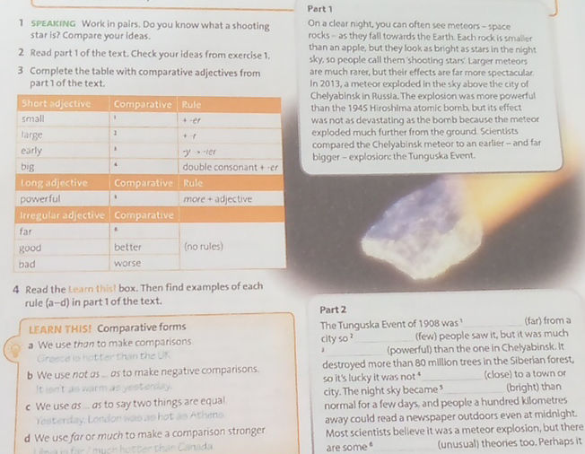 3 Complete the table with comparative | StudyX