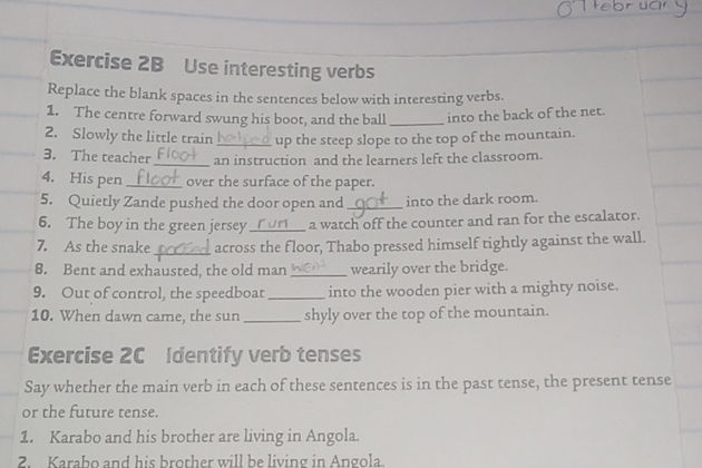 Exercise 2B Use interesting verbs Replace | StudyX