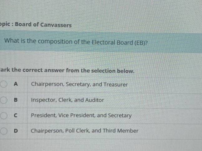 What is the composition of the Electoral