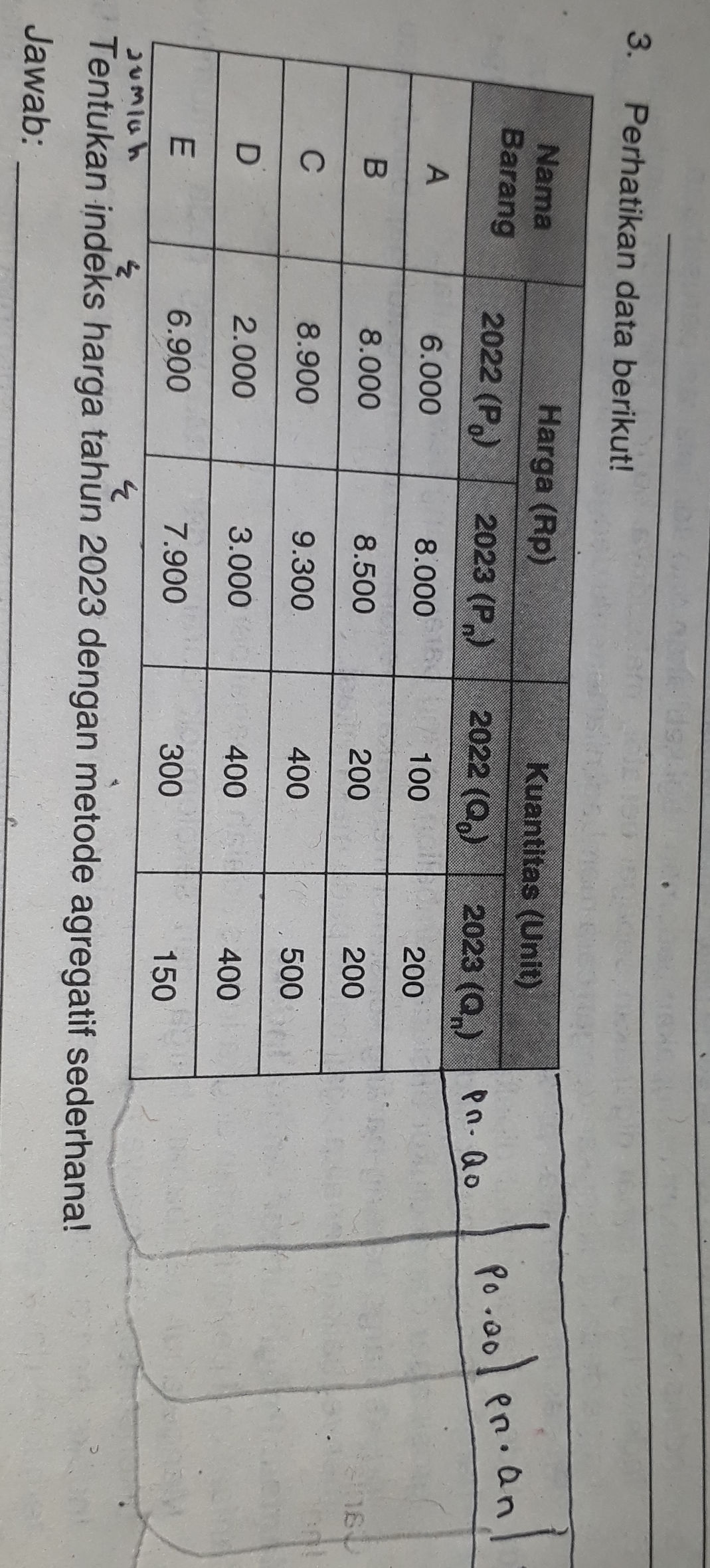 Perhatikan data berikut! | Nama Barang | | StudyX