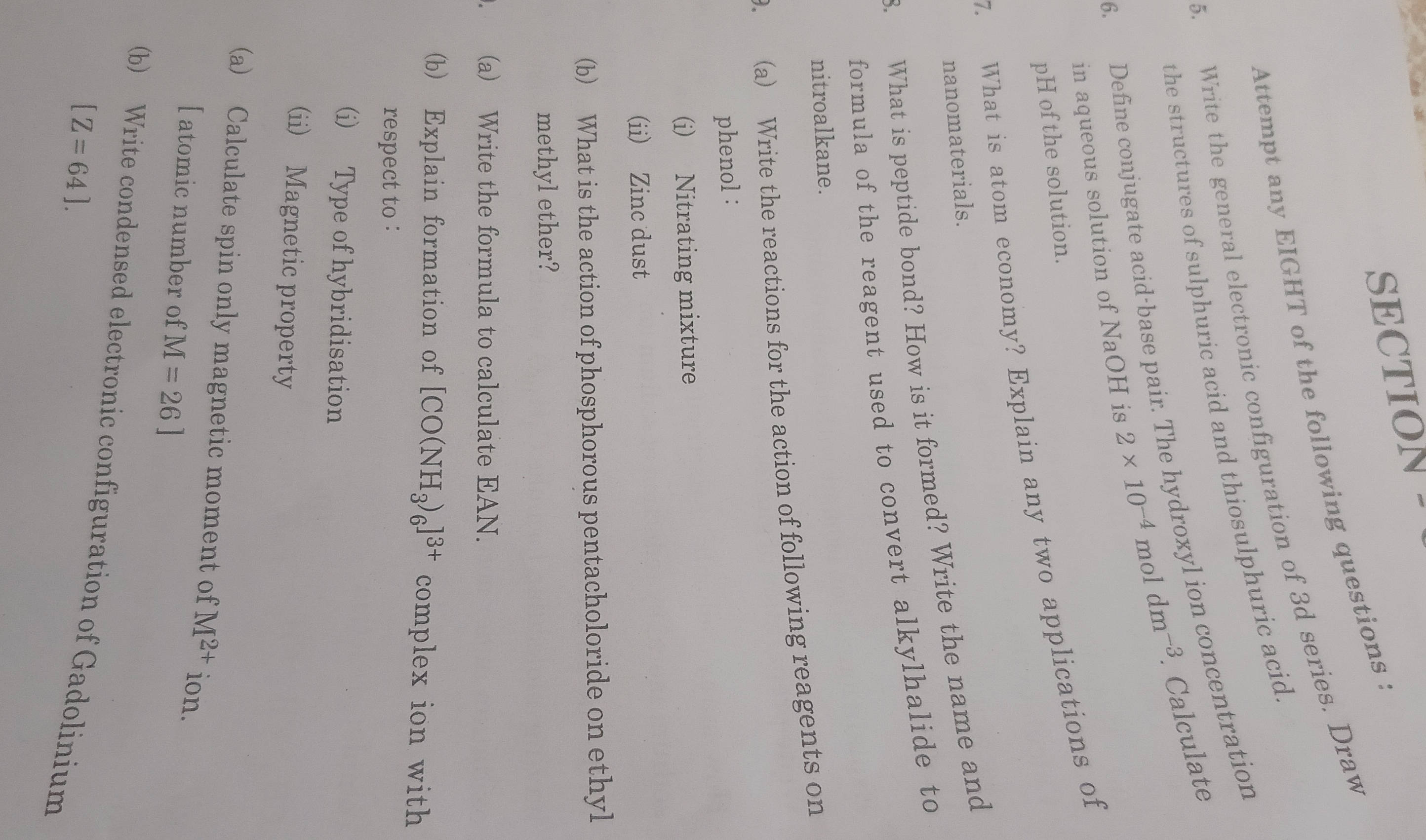 5 Write the general electronic configuration | StudyX