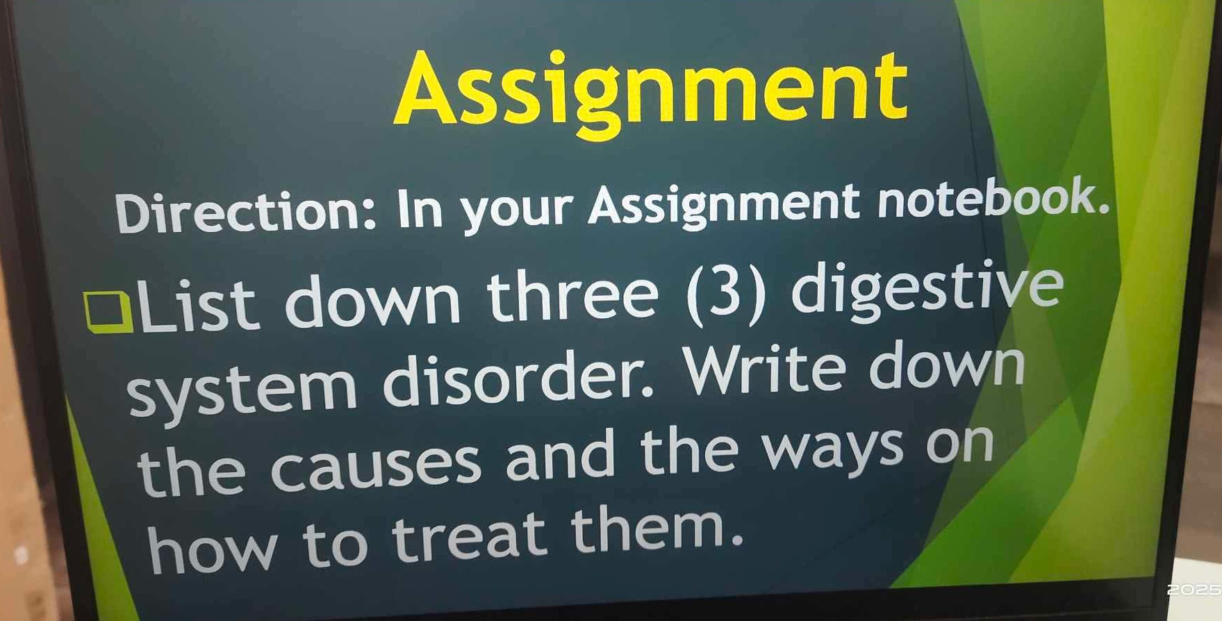 Direction In your Assignment notebook List | StudyX