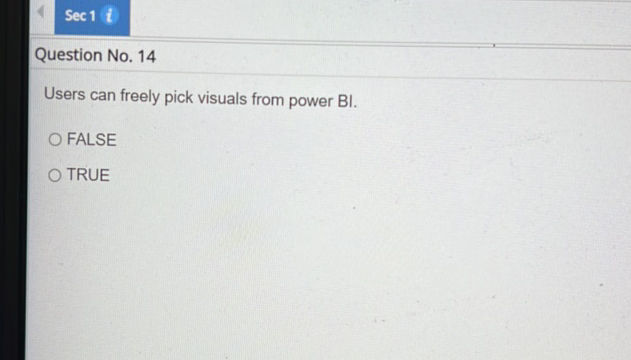 Question No 14 Users can freely pick visuals