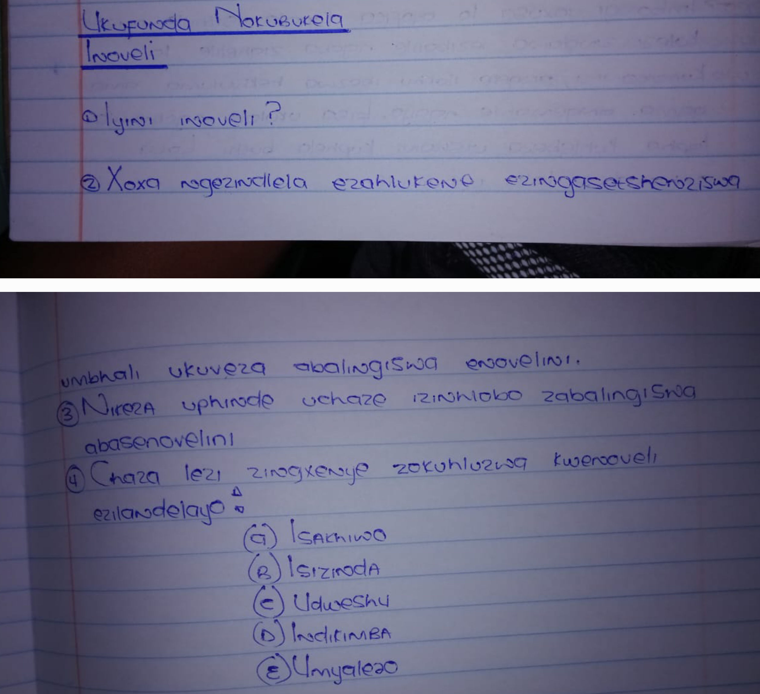 Ukufunda NokuBurela Inoveli 1 Iyini inoveli