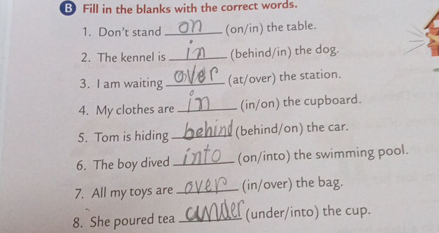 B Fill in the blanks with the correct words | StudyX