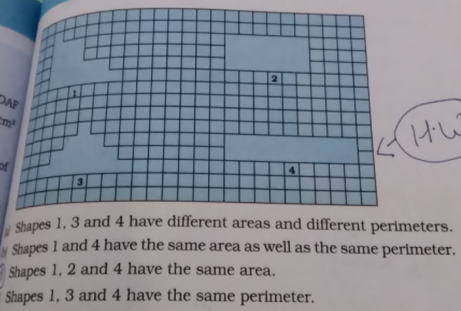 Shapes 1 3 and 4 have different areas and | StudyX
