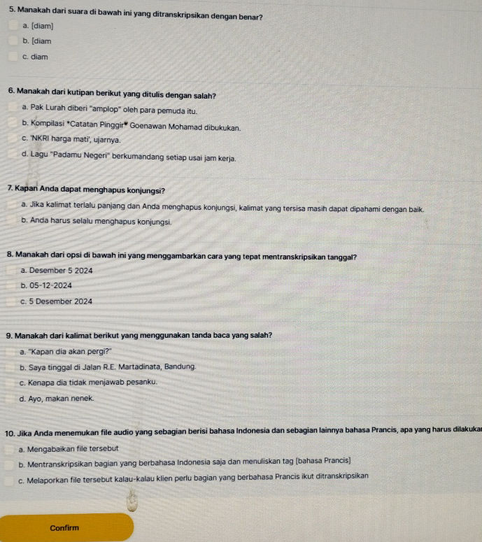 5 Manakah dari suara di bawah ini yang | StudyX