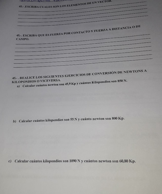 45-. ESCRIBA CUALES SON LOS ELEMENTOS DE UN | StudyX