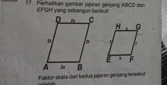 17 Perhatikan gambar jajaran genjang ABCD | StudyX