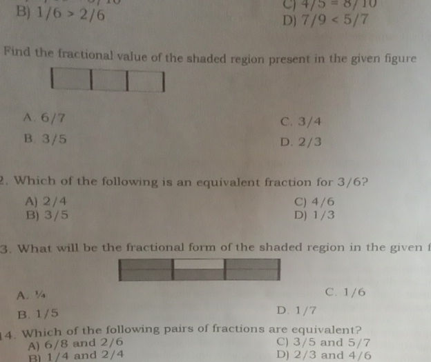 Find the fractional value of the shaded | StudyX