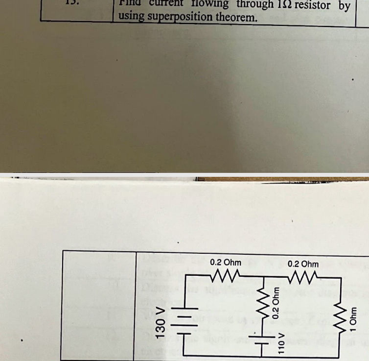 Find current flowing through 1 resistor by | StudyX