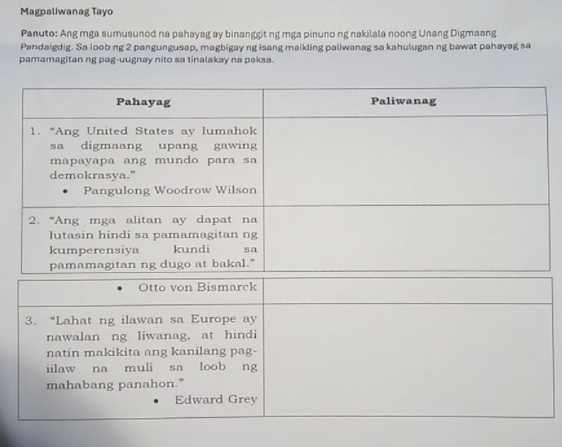 Magpaliwanag Tayo Panuto: Ang mga sumusunod | StudyX