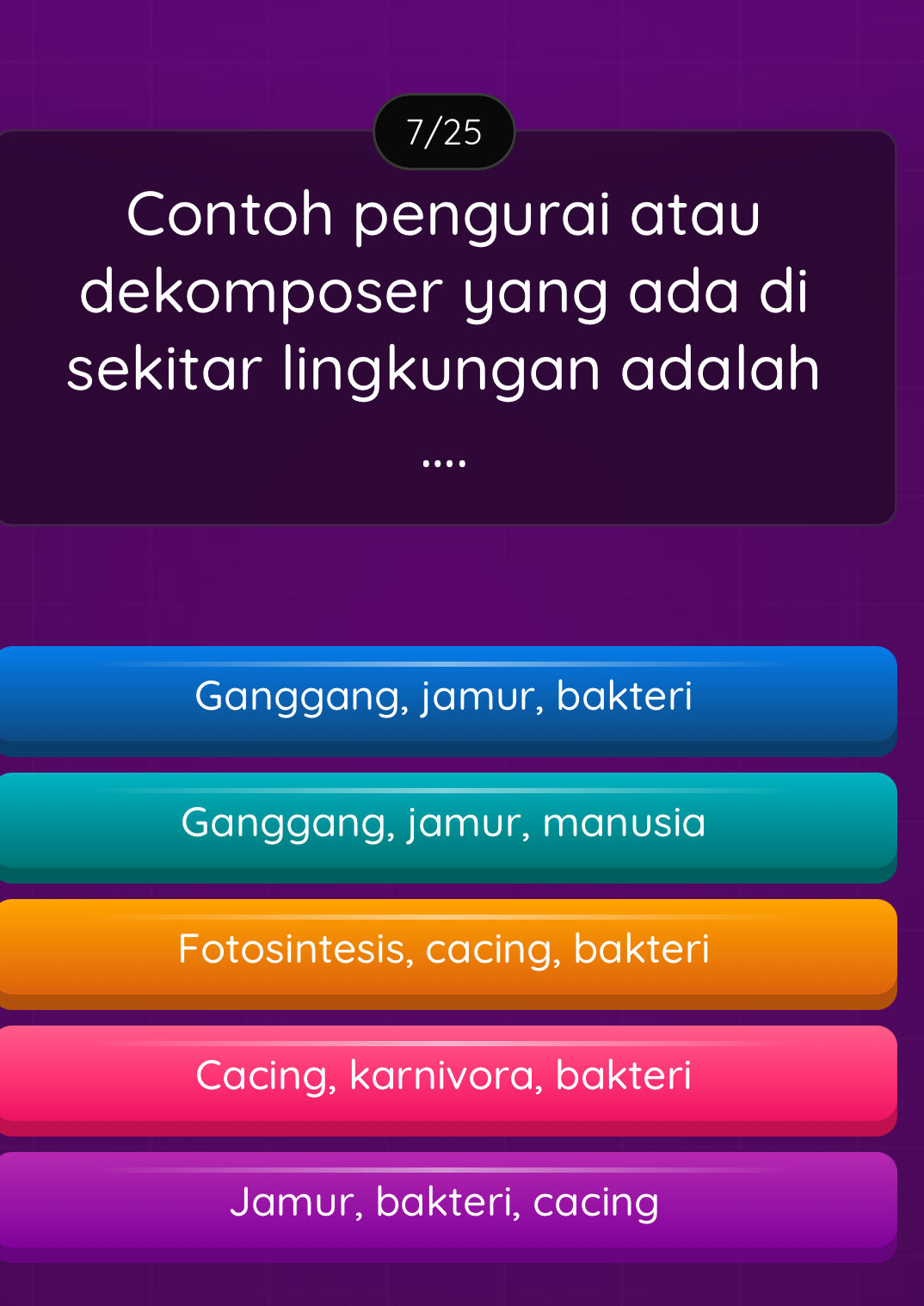 Contoh pengurai atau dekomposer yang ada di