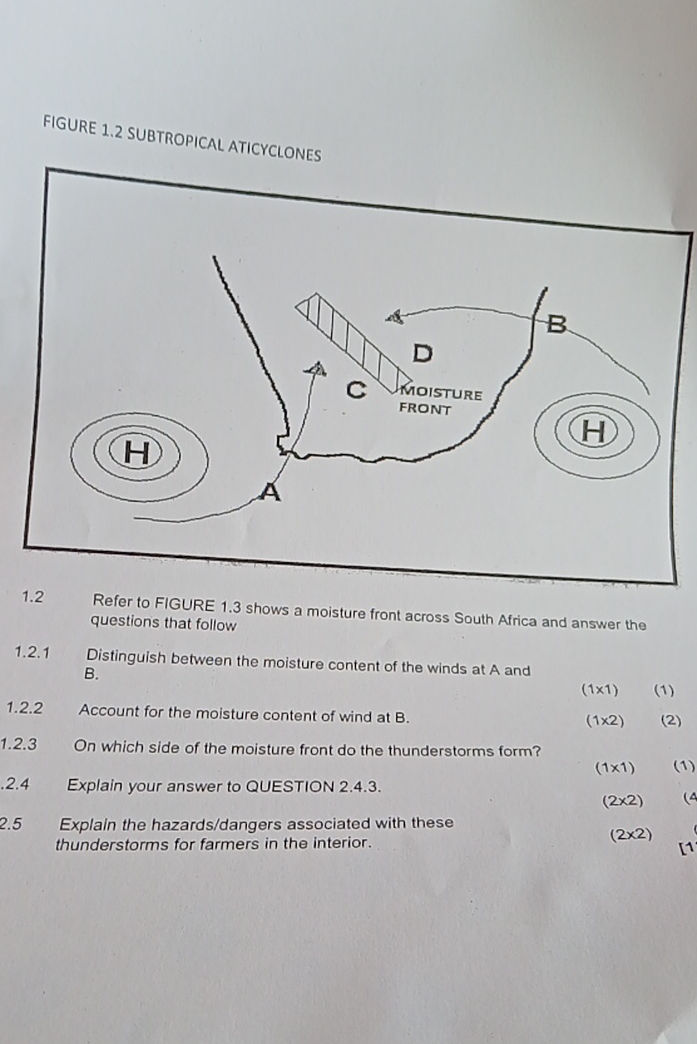 Refer to FIGURE 1.3 shows a moisture front | StudyX