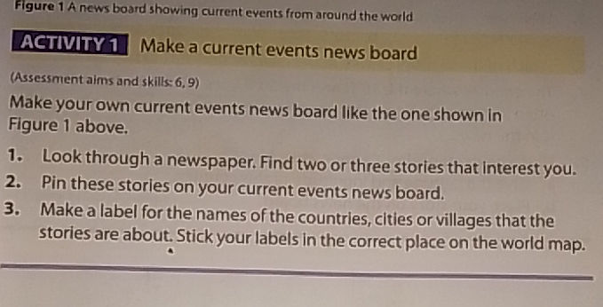 Make your own current events news board like