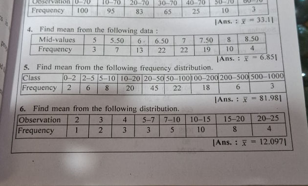 4 Find mean from the following data | StudyX