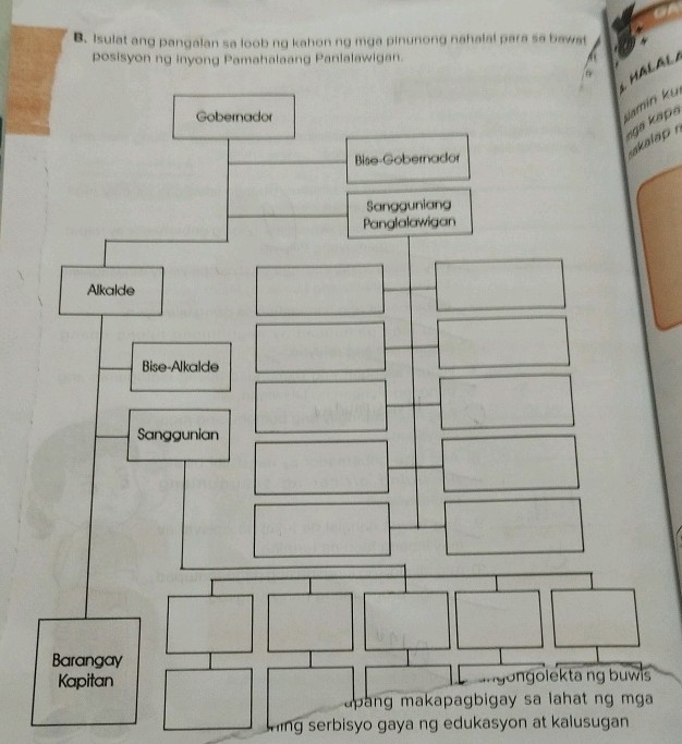 B Isulat ang pangalan sa loob ng kahon ng | StudyX
