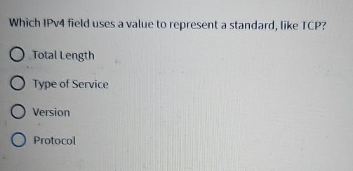 Which IPv4 field uses a value to represent a