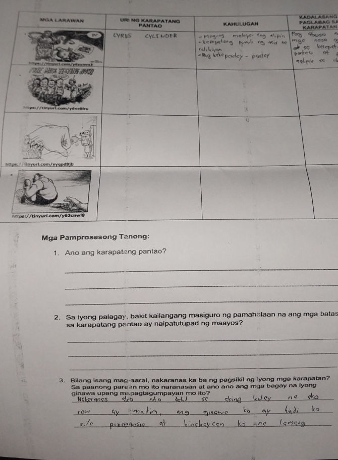 Mga Pamprosesong Tanong 1 Ano ang karapatang | StudyX