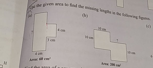 Use the given area to find the missing | StudyX