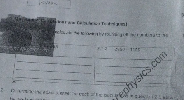 Question 2 [Calculations and Calculation | StudyX