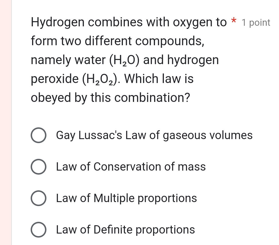 Hydrogen combines with oxygen to form two | StudyX