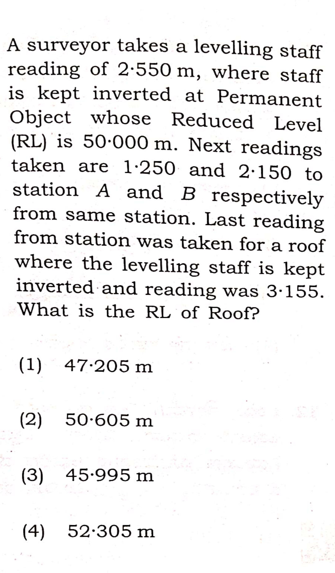 A surveyor takes a levelling staff reading | StudyX