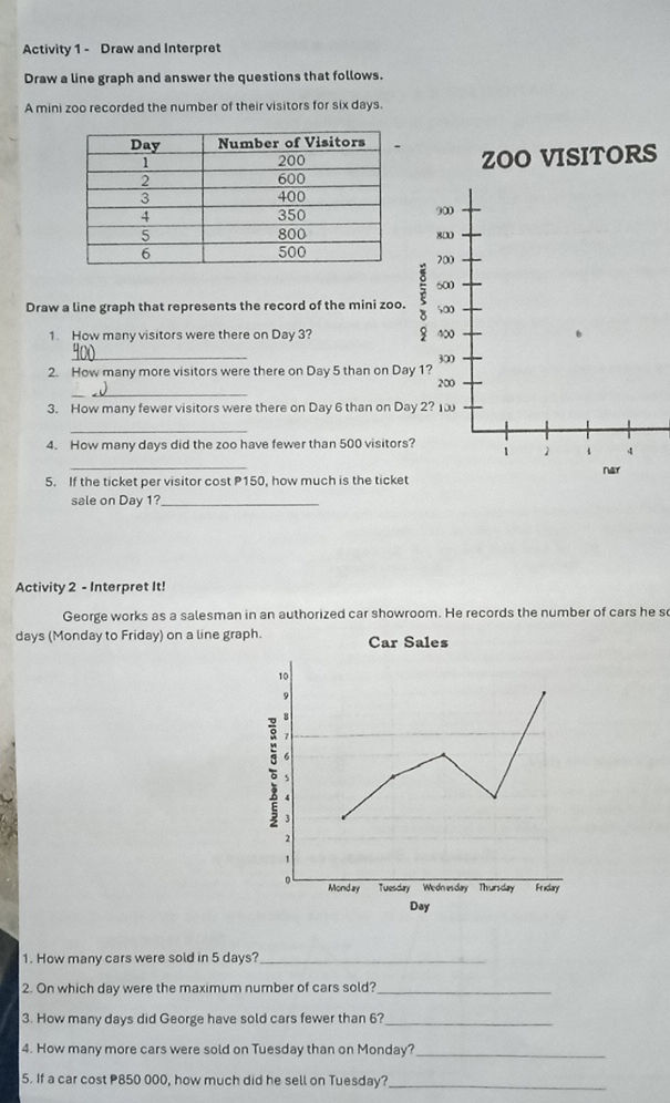 Activity 1 - Draw and Interpret Draw a line | StudyX