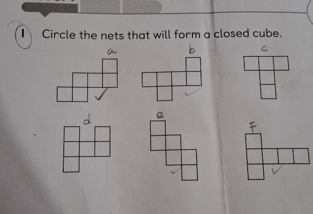 Circle the nets that will form a closed | StudyX