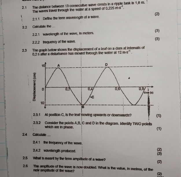 21 The distance between 13 consecutive wave | StudyX