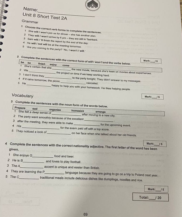 1 Choose the correct verb forms to complete | StudyX