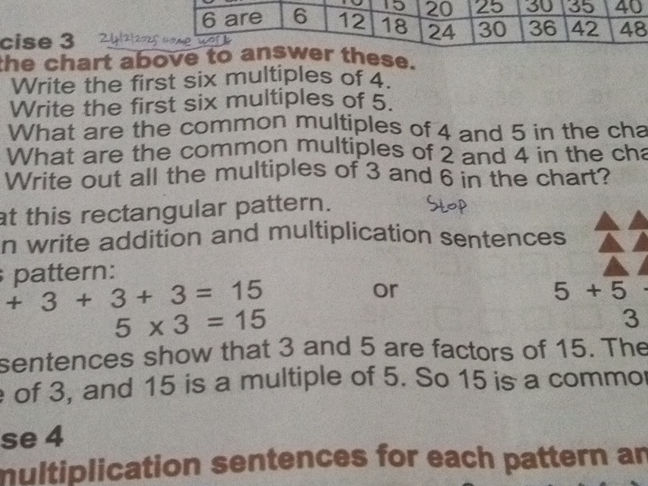 Write the first six multiples of 4. Write | StudyX