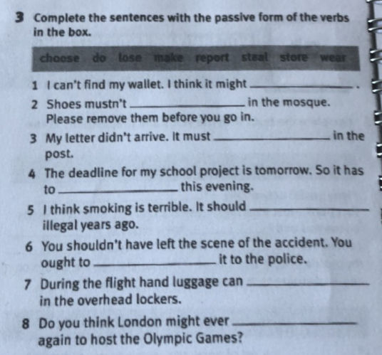 3 Complete the sentences with the passive | StudyX