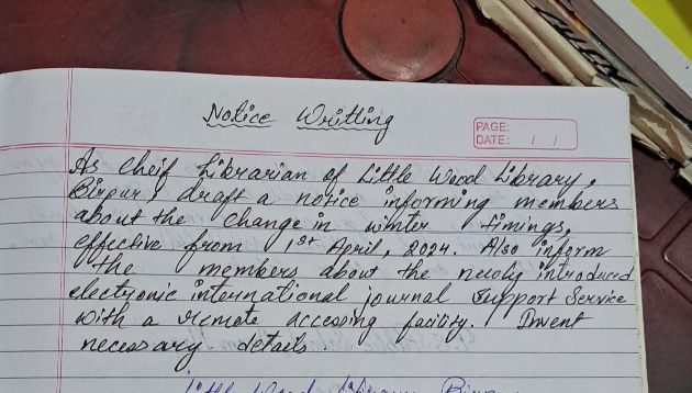 Notice Writting As chief librarian of Little | StudyX