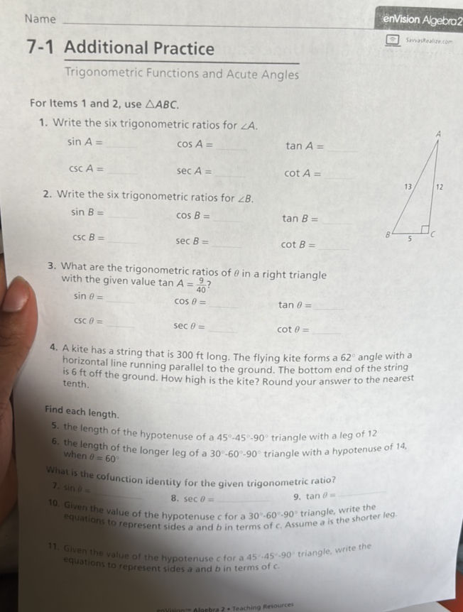 For Items 1 and 2 use ABC 1 Write the six | StudyX