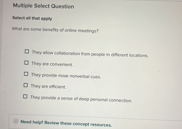 Multiple Select Question Select all that | StudyX