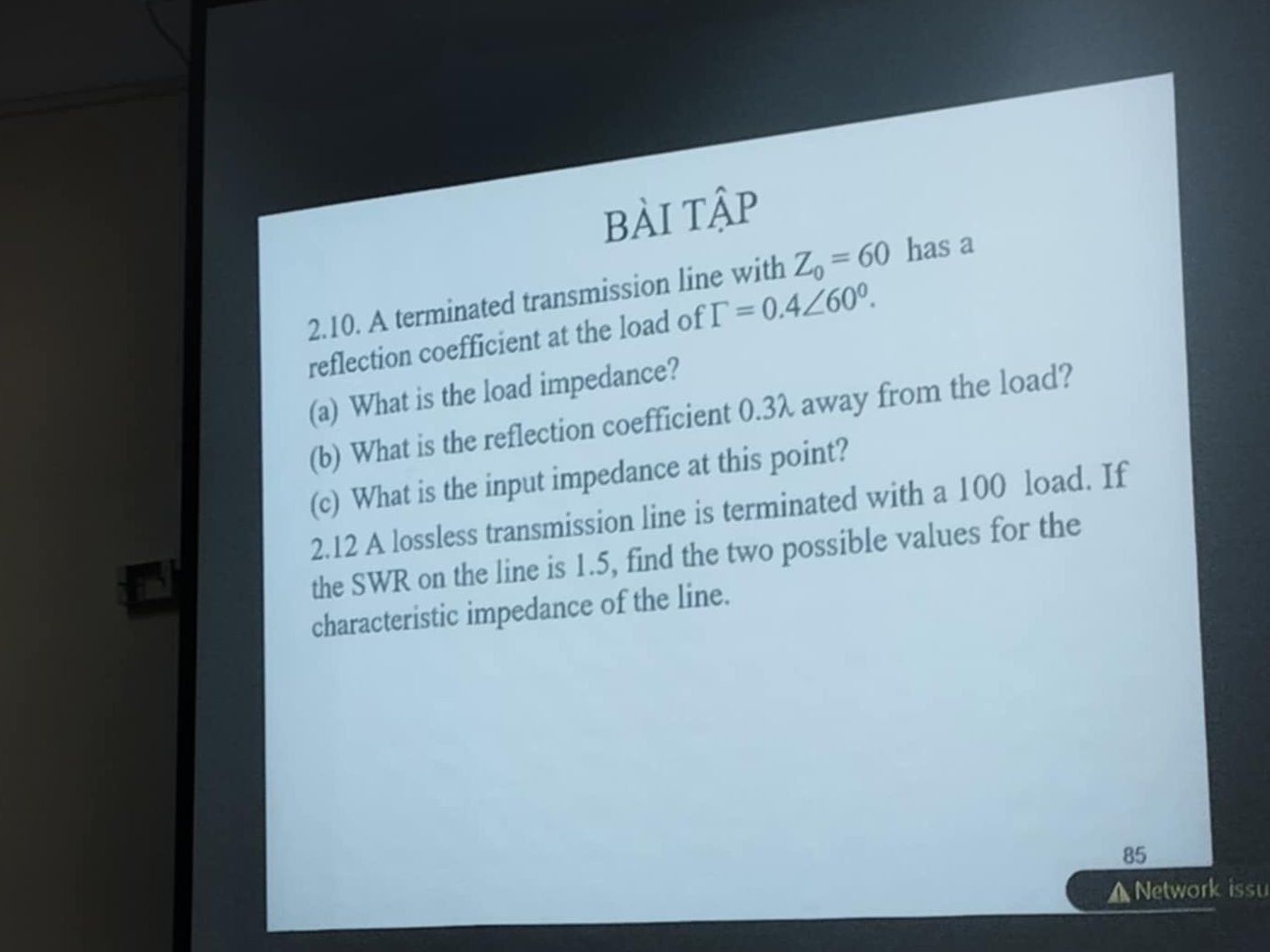 2.10. A terminated transmission line with | StudyX