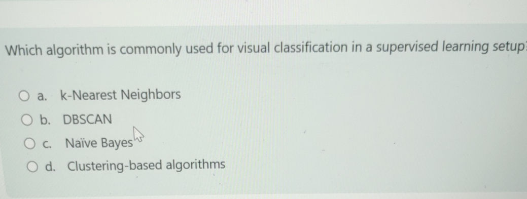 Which algorithm is commonly used for visual | StudyX
