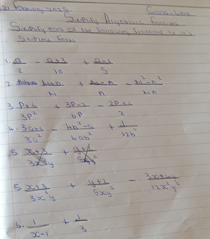 Simplify each of the following fractions in | StudyX