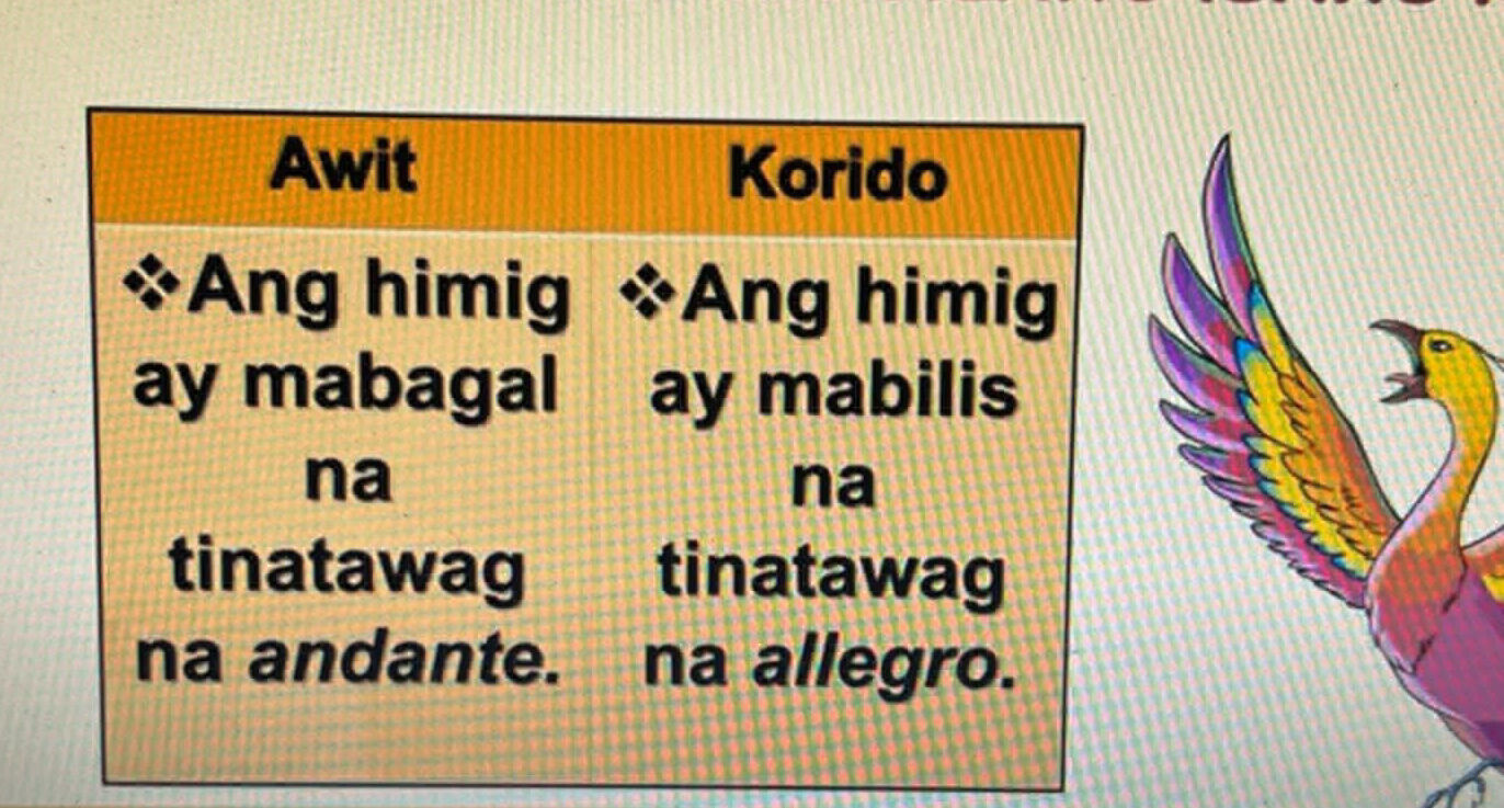Awit Korido ------ Ang himig ay mabagal na | StudyX