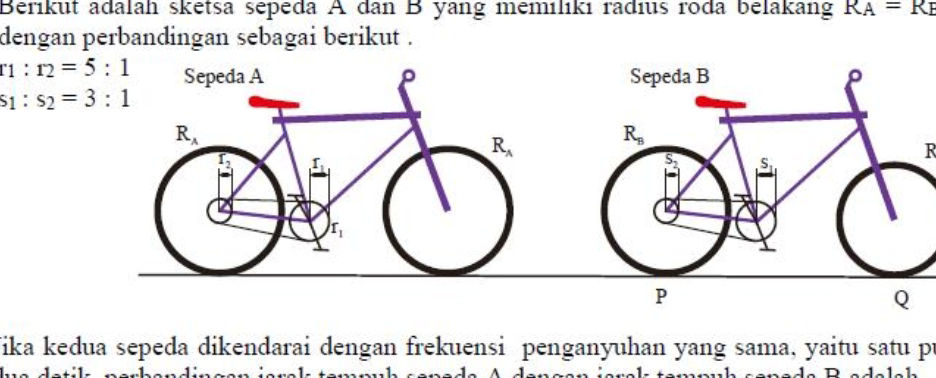 Berikut adalah sketsa sepeda A dan B yang | StudyX