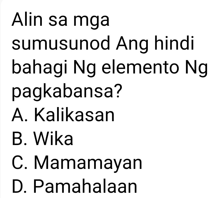 Alin sa mga sumusunod Ang hindi bahagi Ng | StudyX