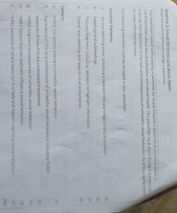 Question 2: Sexual Behaviour and Sexual | StudyX